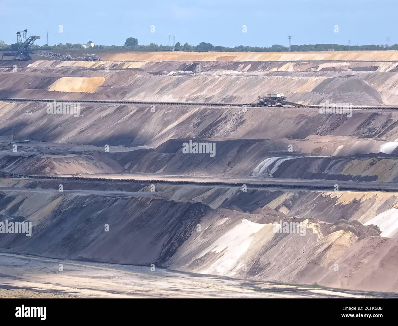 Lignite mining at the Skywalk of Garzweiler, Jackerath in Germany Stock ...