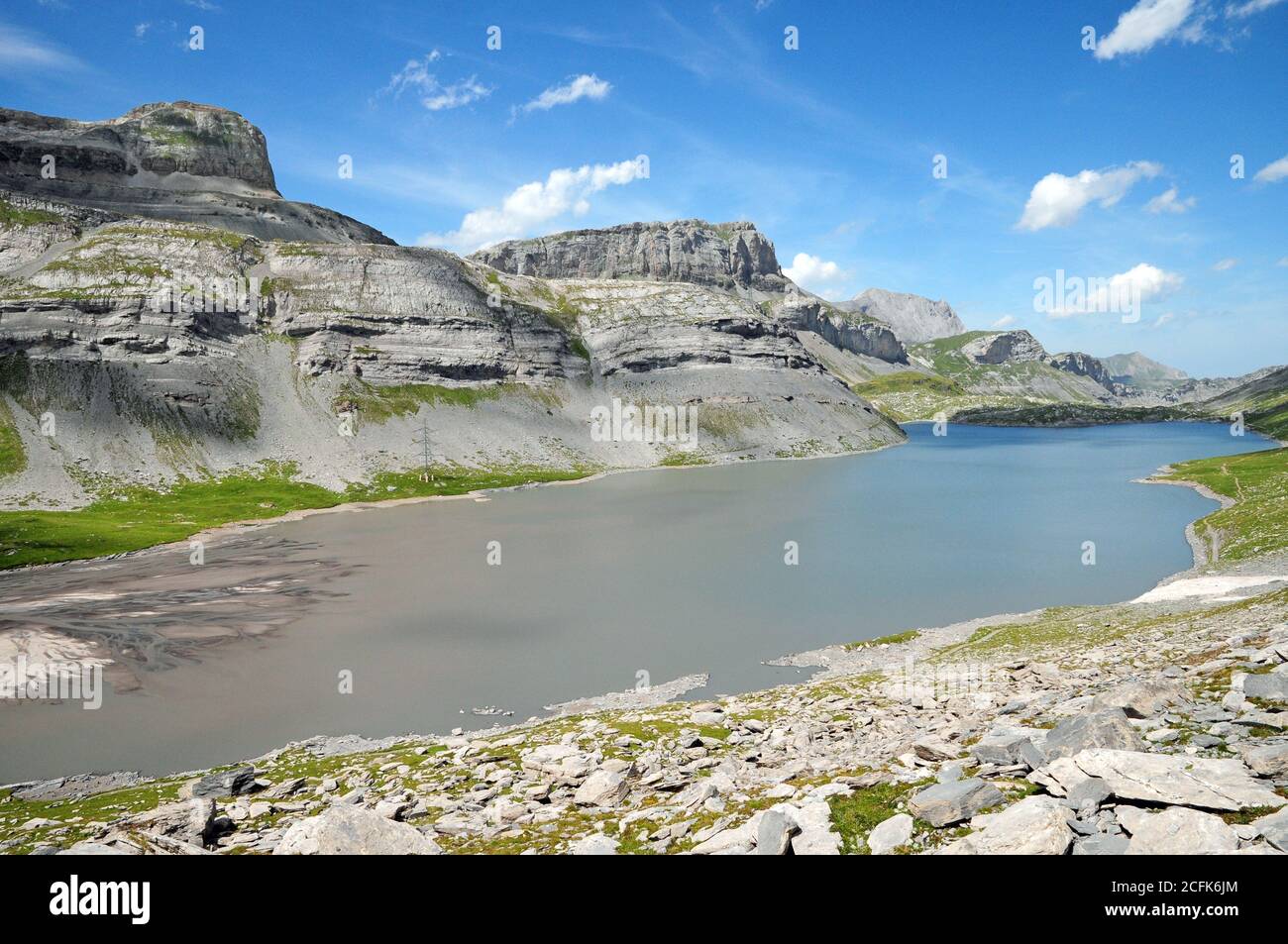 River delta in the Daubensee above Leukerbad Stock Photo - Alamy