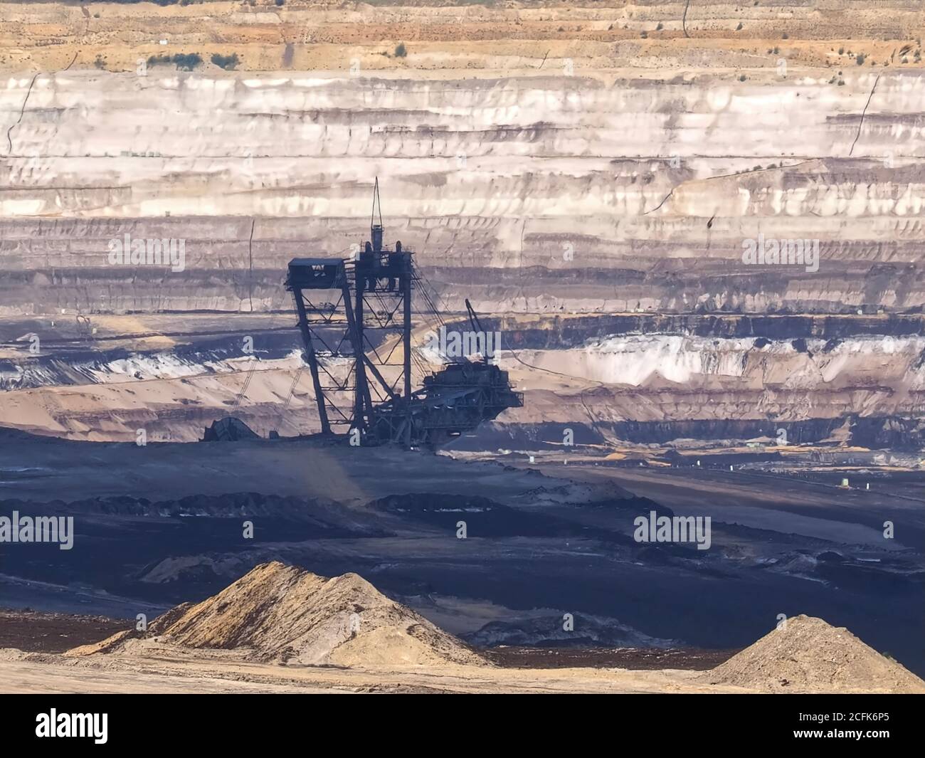 Lignite mining at the Skywalk of Garzweiler, Jackerath in Germany Stock ...