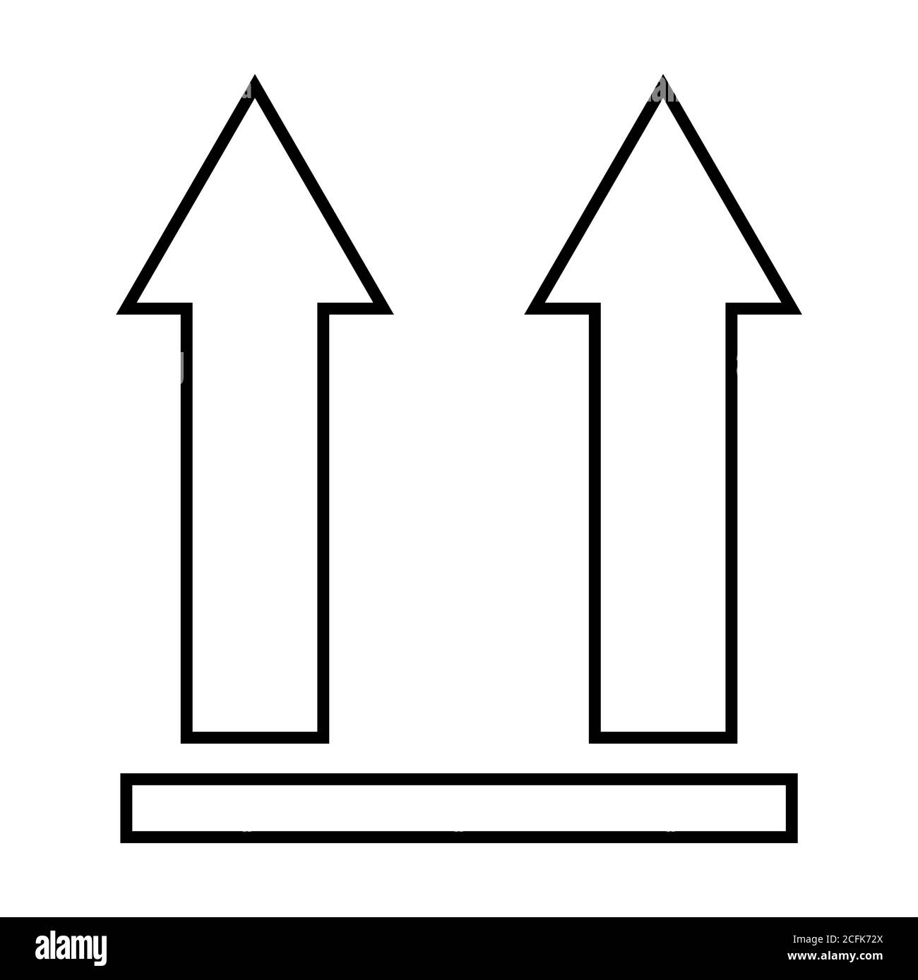 This side up flat icon isolated on white background. Package symbol ...