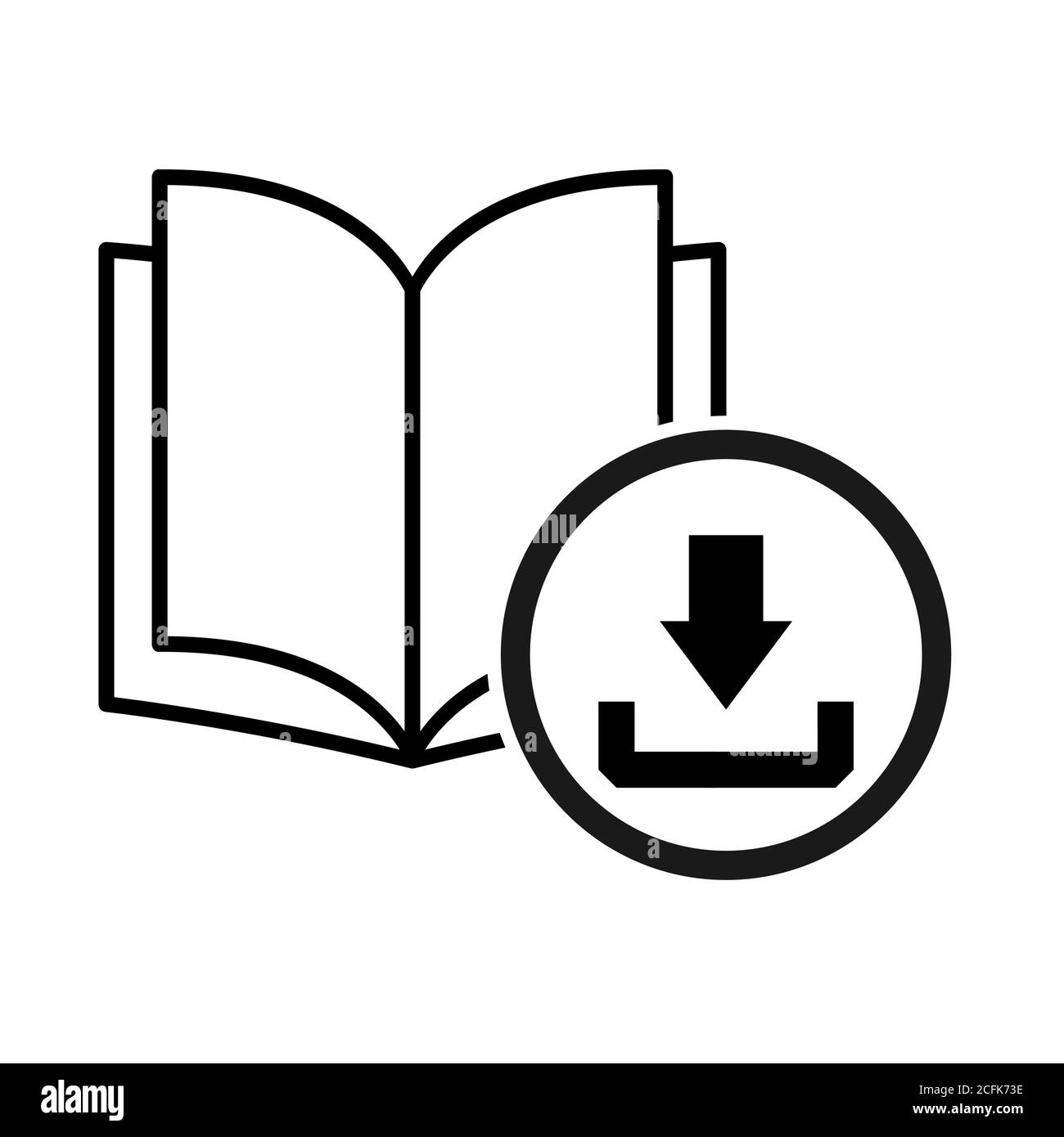 Book icon, download open education textbook, library vector ...