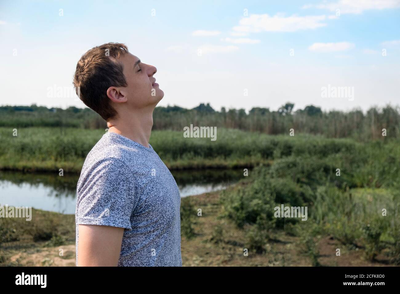 Man breathing fresh air hi-res stock photography and images - Alamy