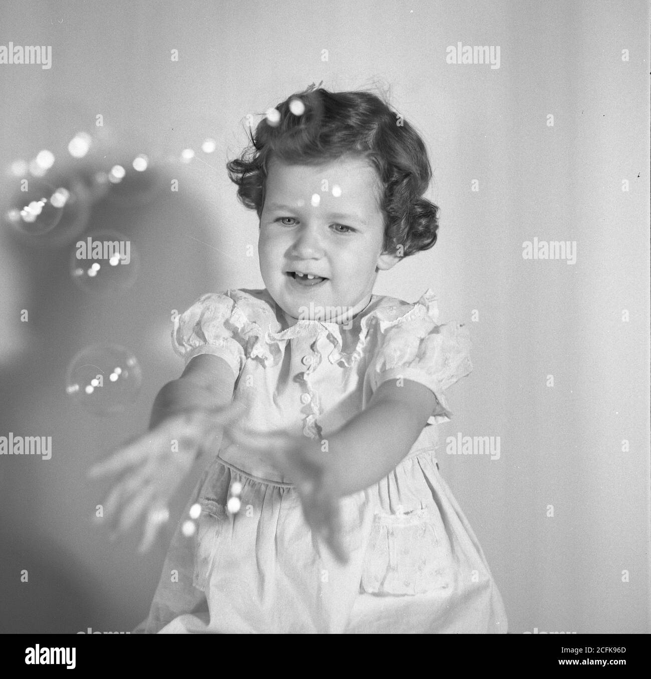 Vintage 1950's photograph, Professionally Posed, Three Year Old Girl in ...