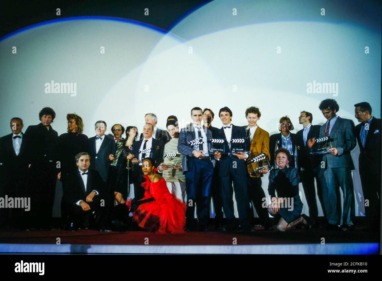 French actor Jean Carmet attends Golden Claps ceremony, Lyon, 1988 ...
