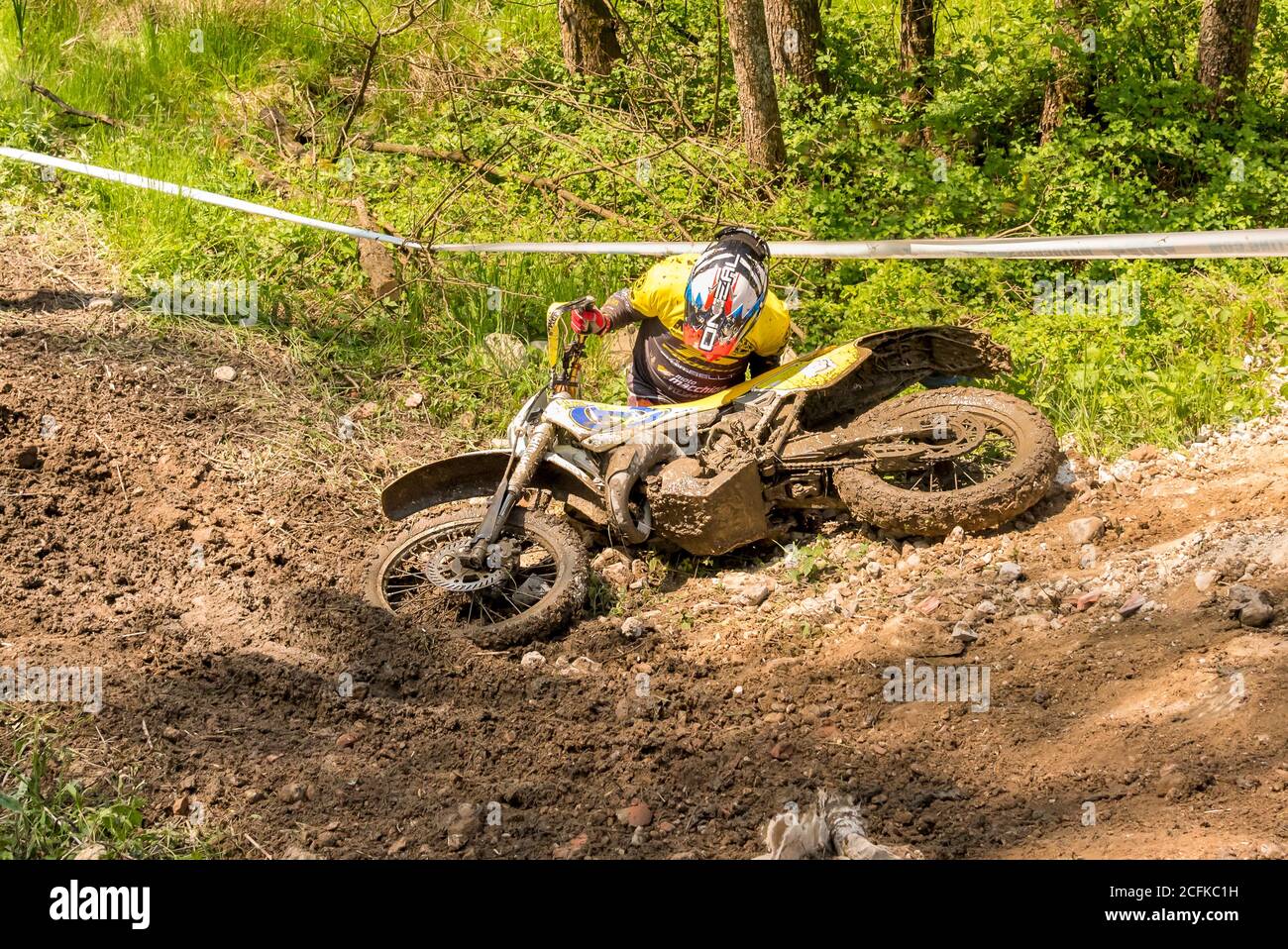 Motorcycle rider mud hi-res stock photography and images - Alamy