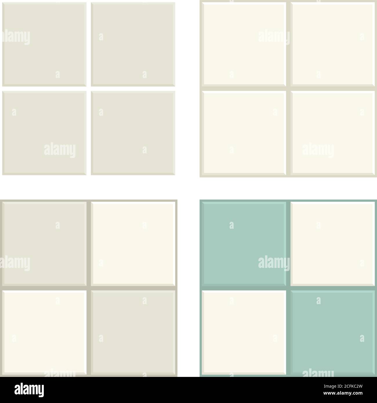 Four different versions of seamless pattern vectors made with vintage ...