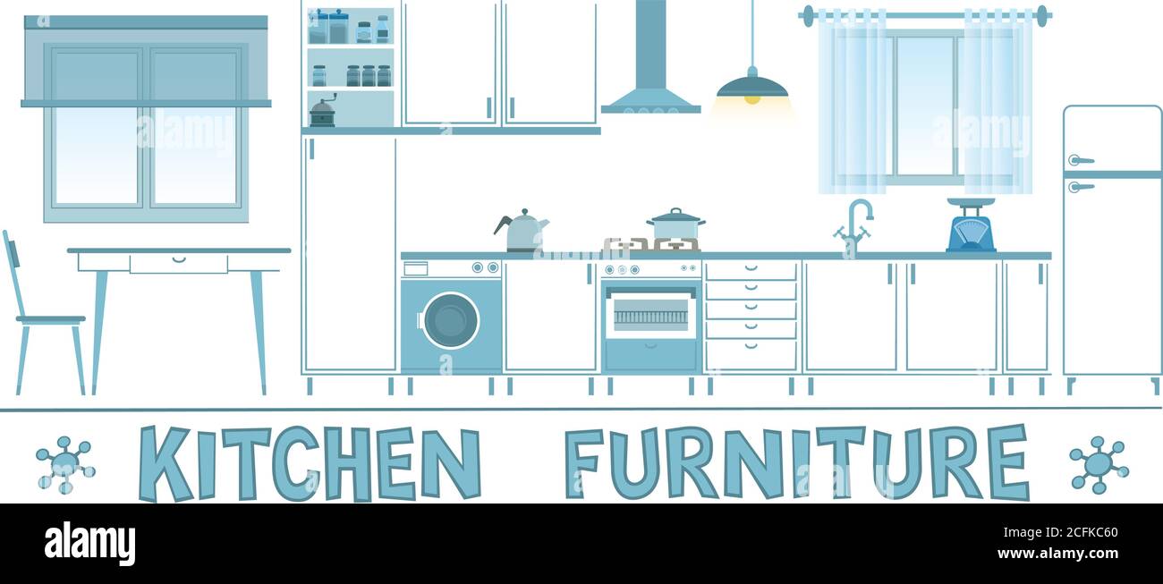 Furniture vector set Cut Out Stock Images & Pictures - Alamy