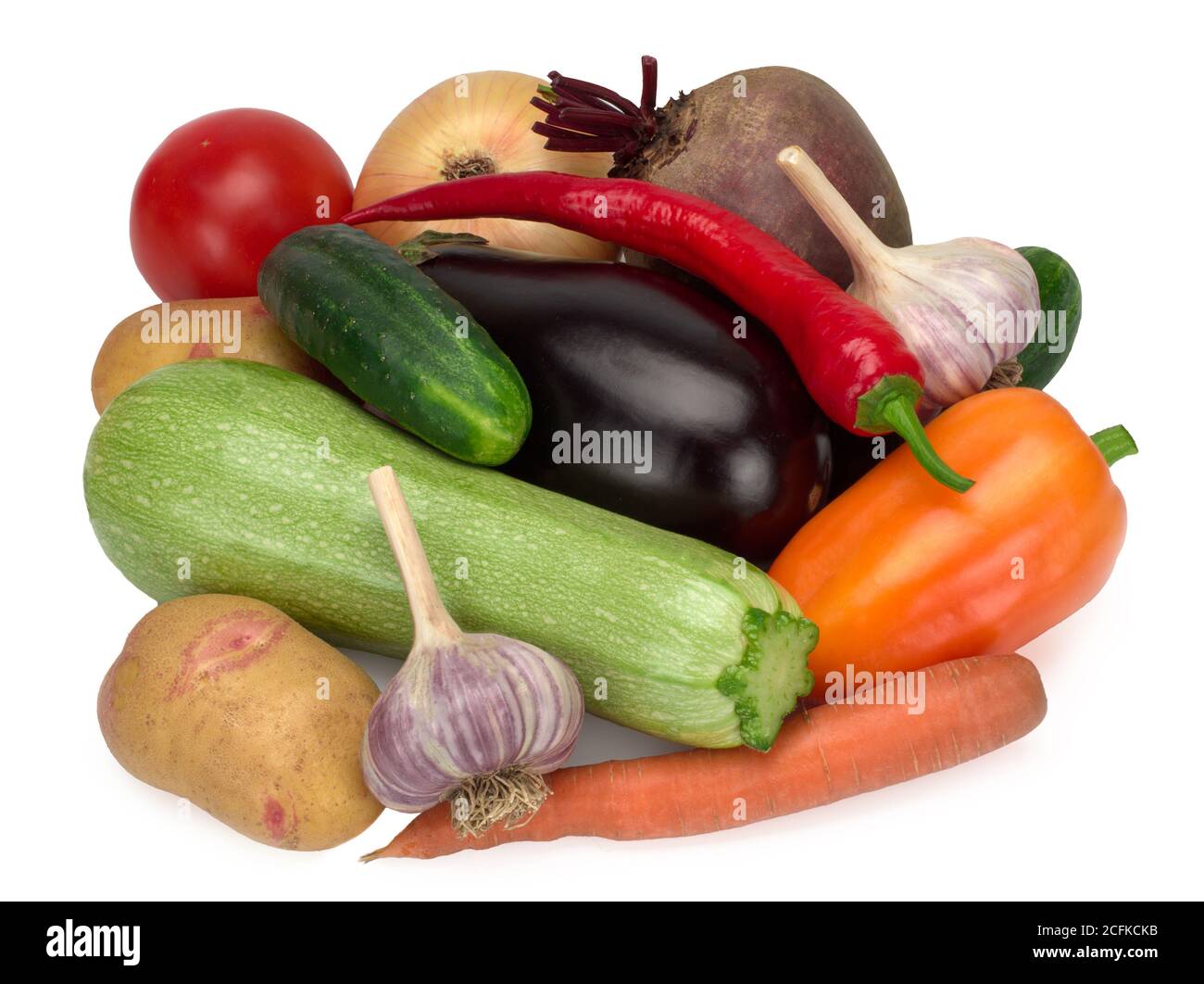Colorful vegetables on white background Stock Photo - Alamy