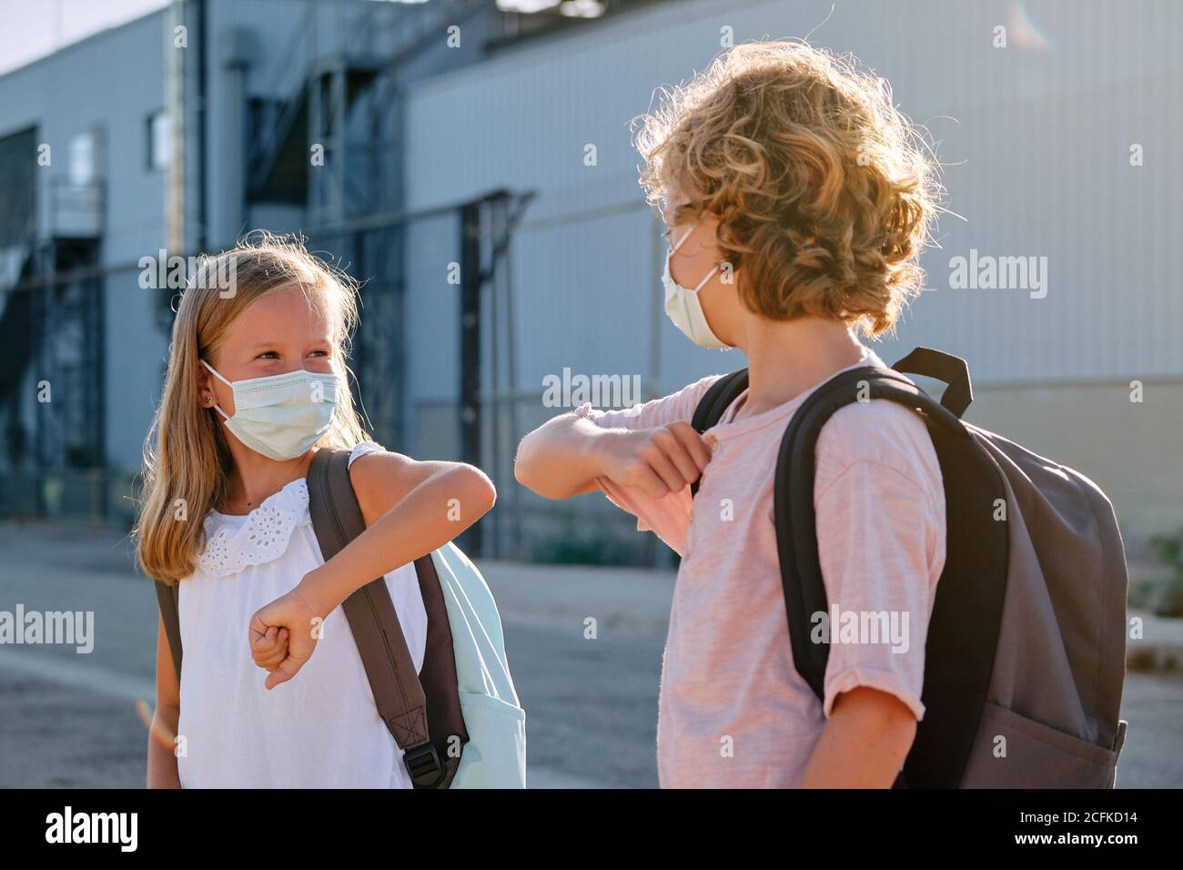 Children Greeting Each Other High Resolution Stock Photography and ...
