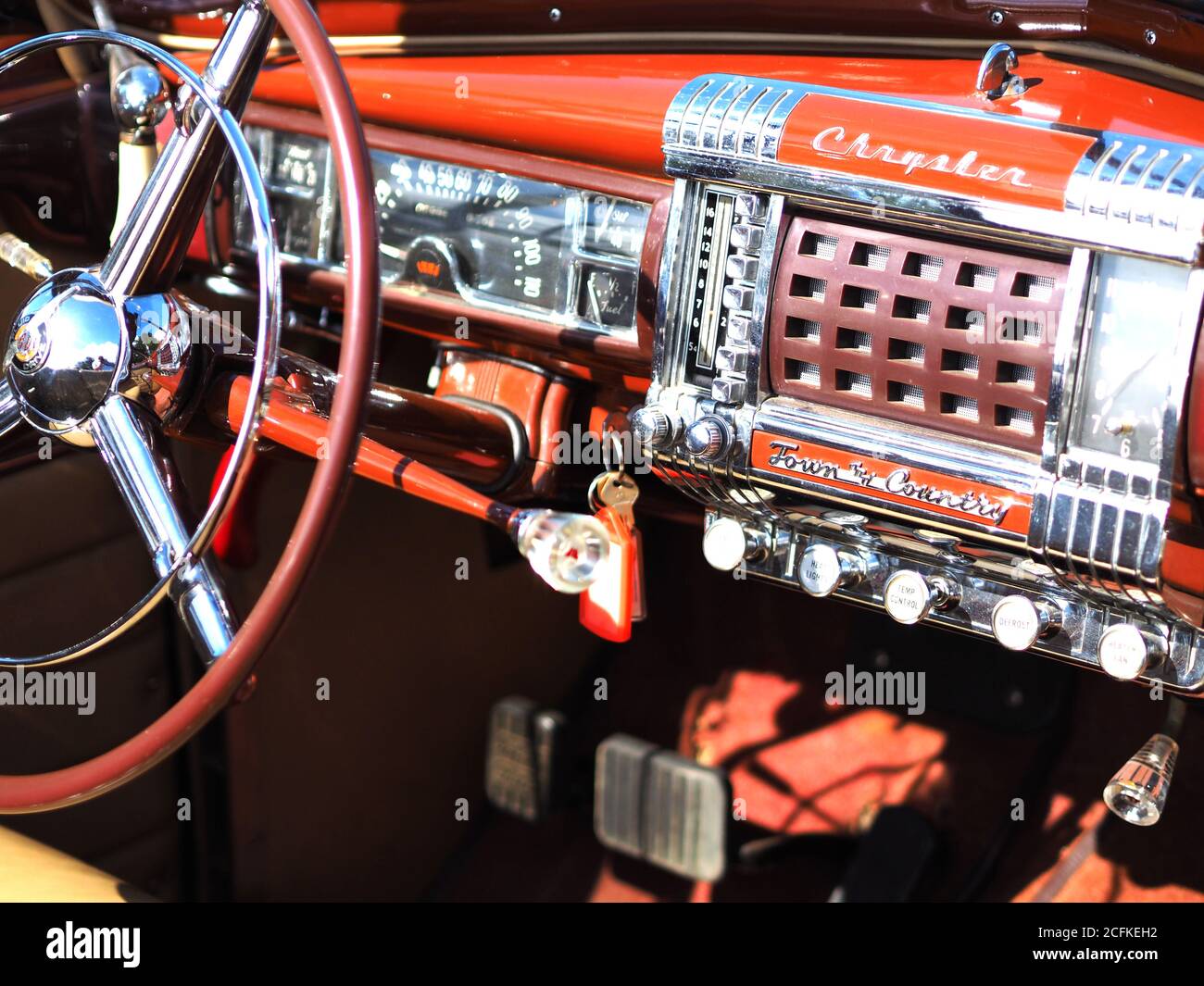 Interior of a classic Chrysler Town and Country car Stock Photo - Alamy