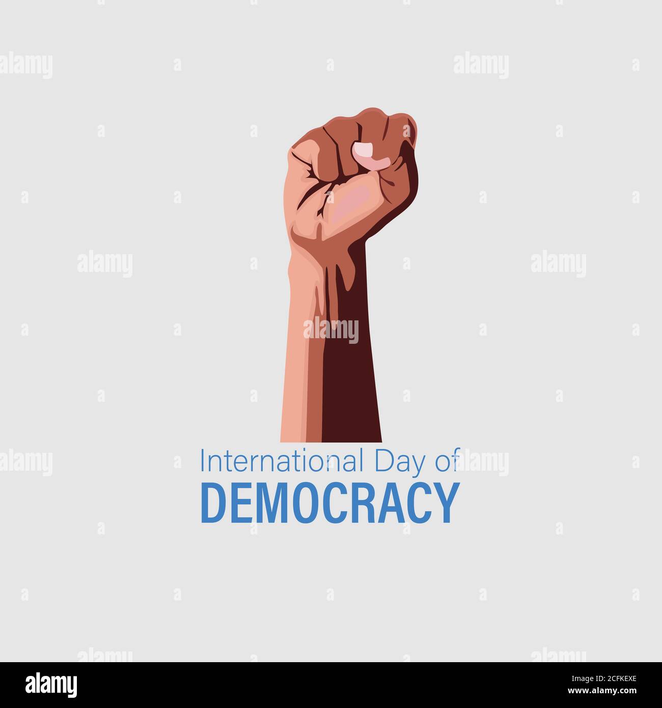 International Day of Democracy. September 15 concept design. Black Hand ...