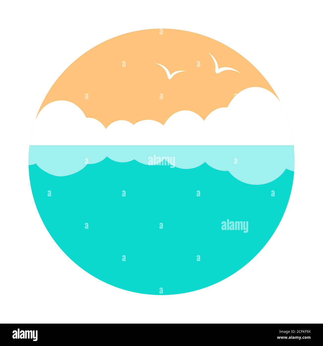 Evening beach with clouds Cut Out Stock Images & Pictures - Alamy