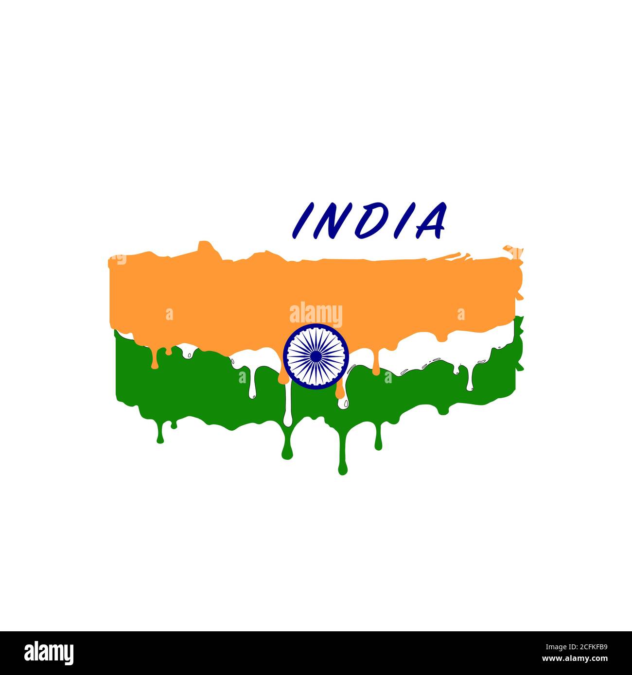 Painted India flag, India flag paint drips. Stock vector illustration ...