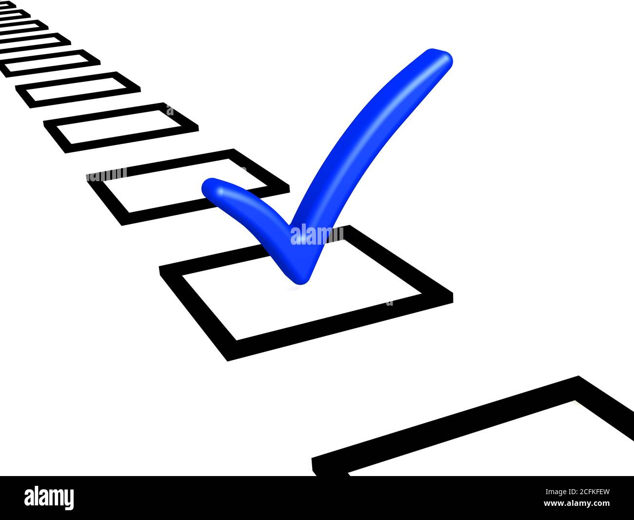 Blue check mark symbol in checkbox. One blue check mark symbol in ...