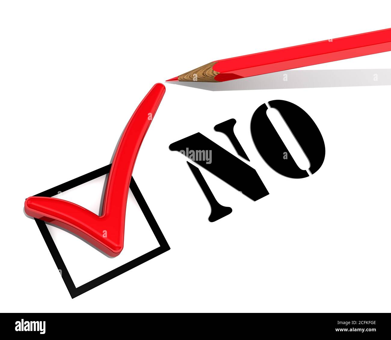 No. Negative choice. Negative selection. The red mark on the NO. 3D ...