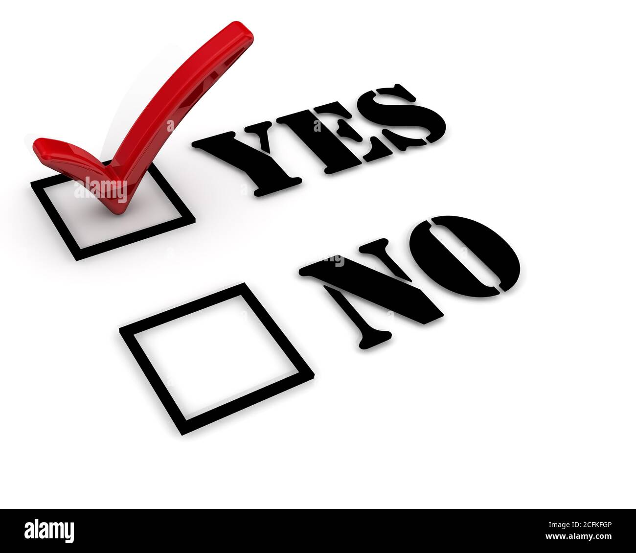 Yes or no. The choice between positive and negative responses. Positive ...