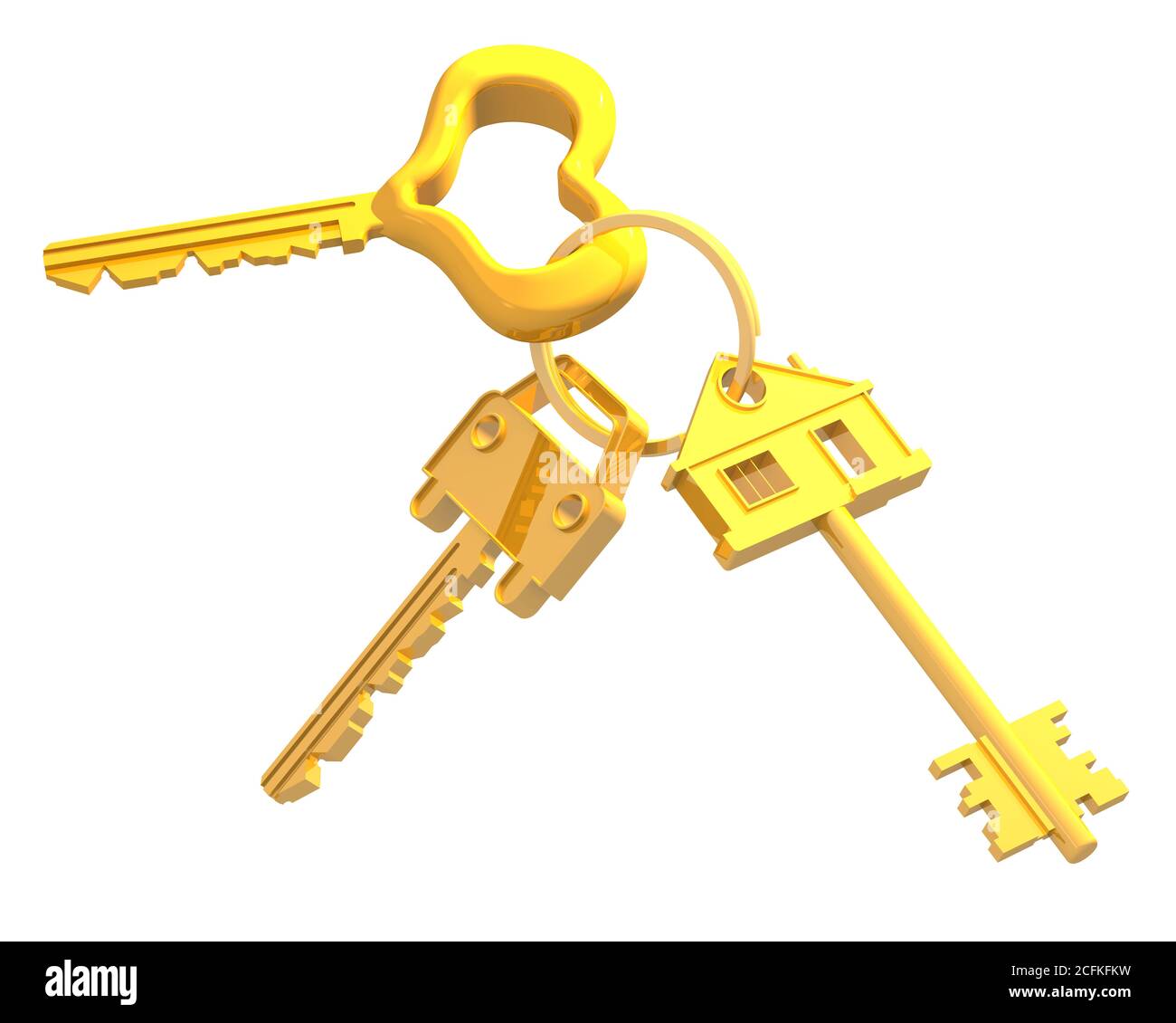 Bunch of keys. A bunch of golden keys from: home, car, heart beloved ...