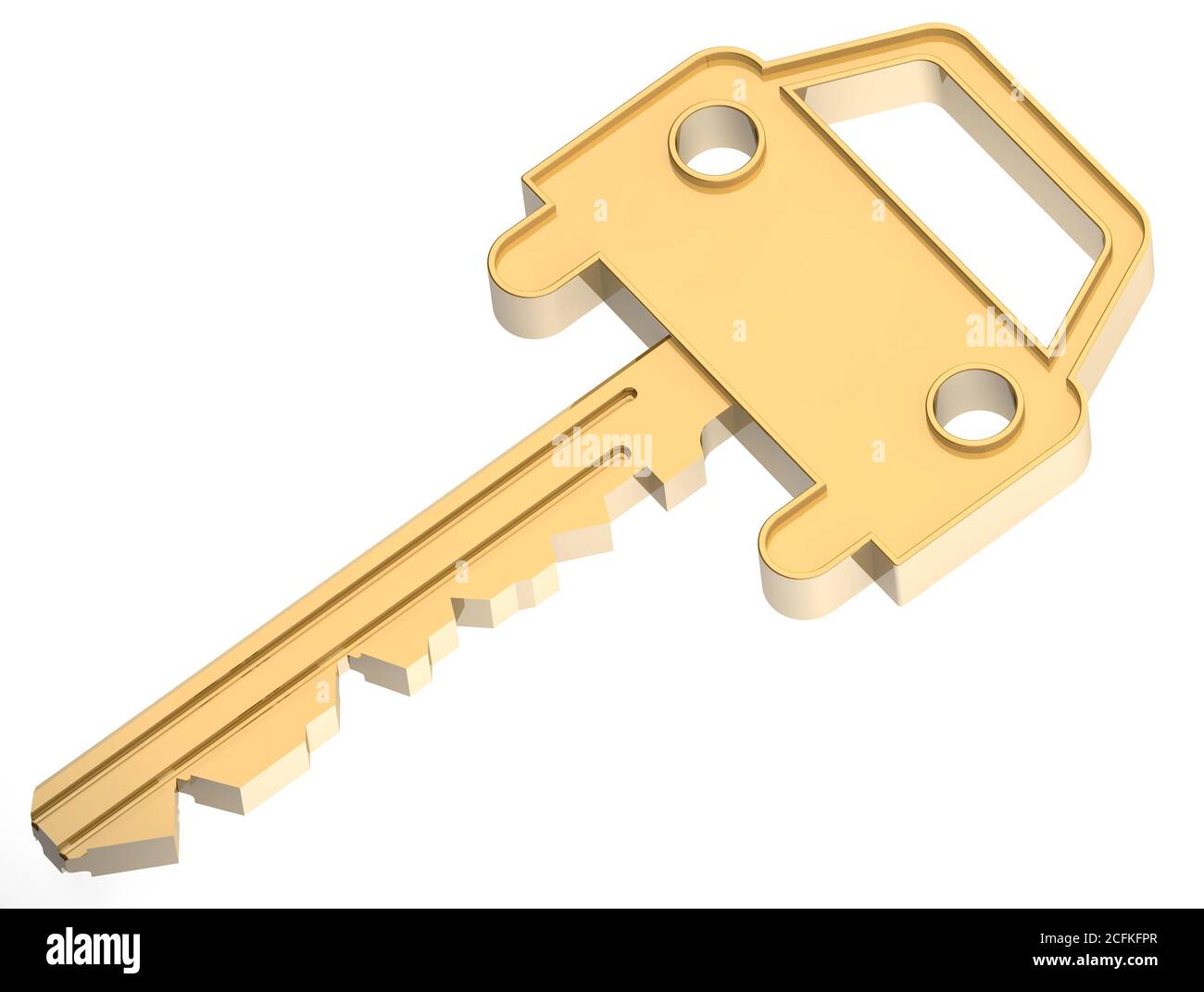 Car key. The Golden key to the car. Isolated. 3D Illustration Stock ...