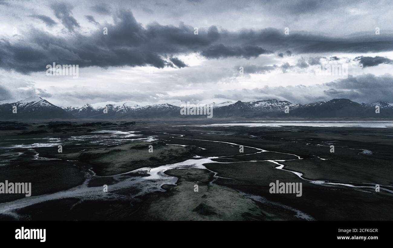 Aerial view of the rivers in iceland hi-res stock photography and ...