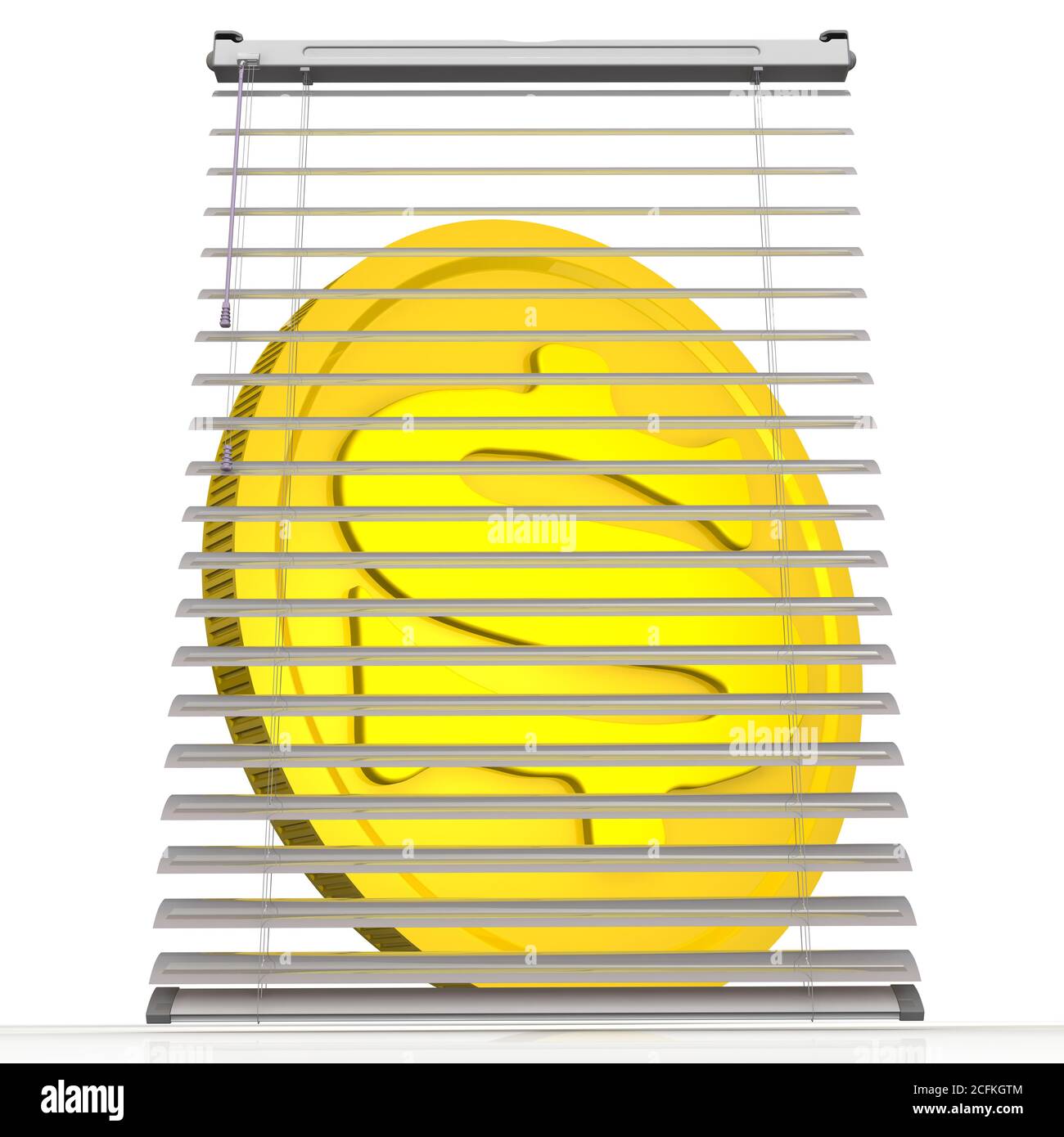 Hidden cash. The golden coin with the symbol of the US dollar stands ...