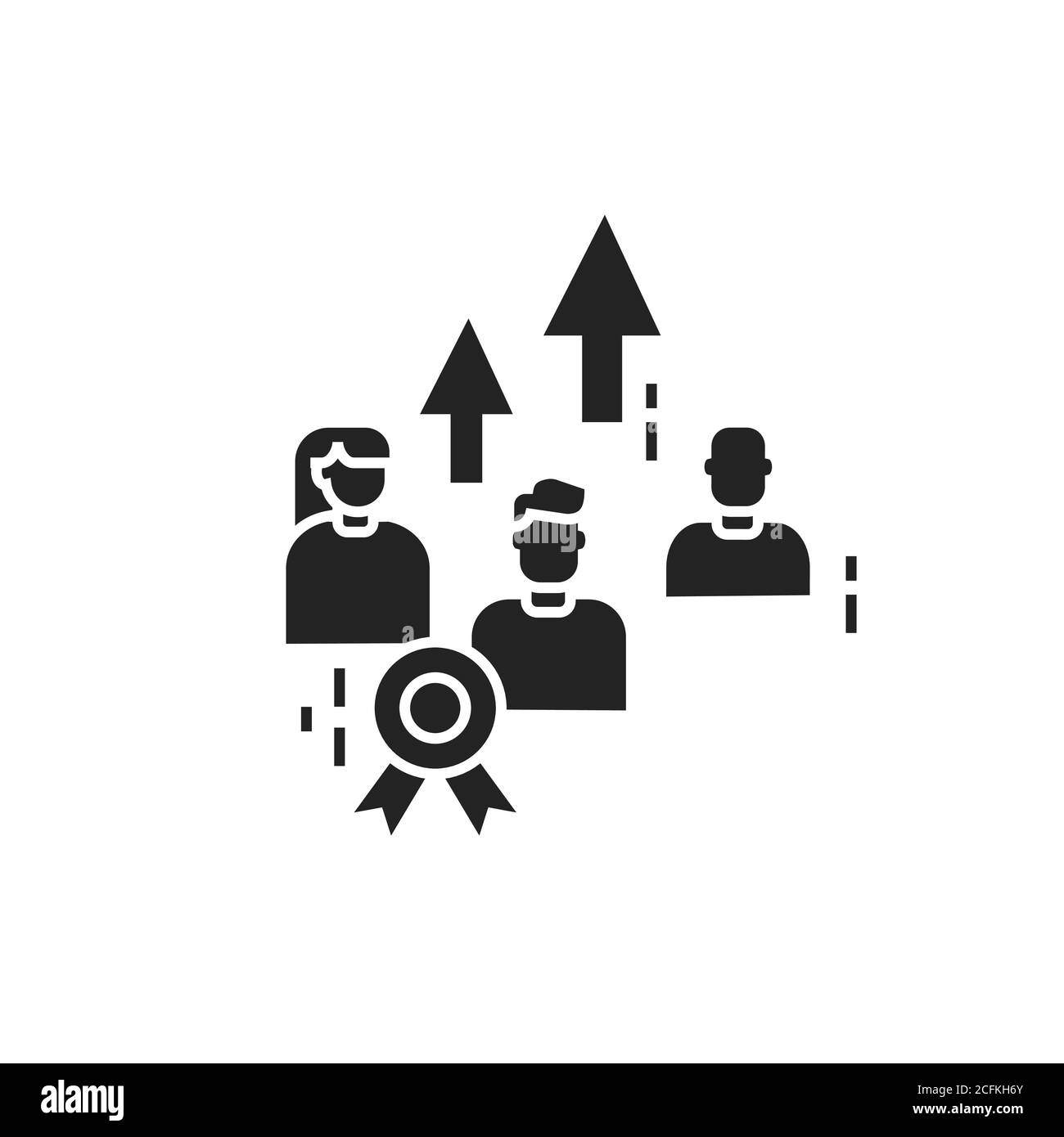 Leadership courses black glyph icon. Teamwork. People skill development ...