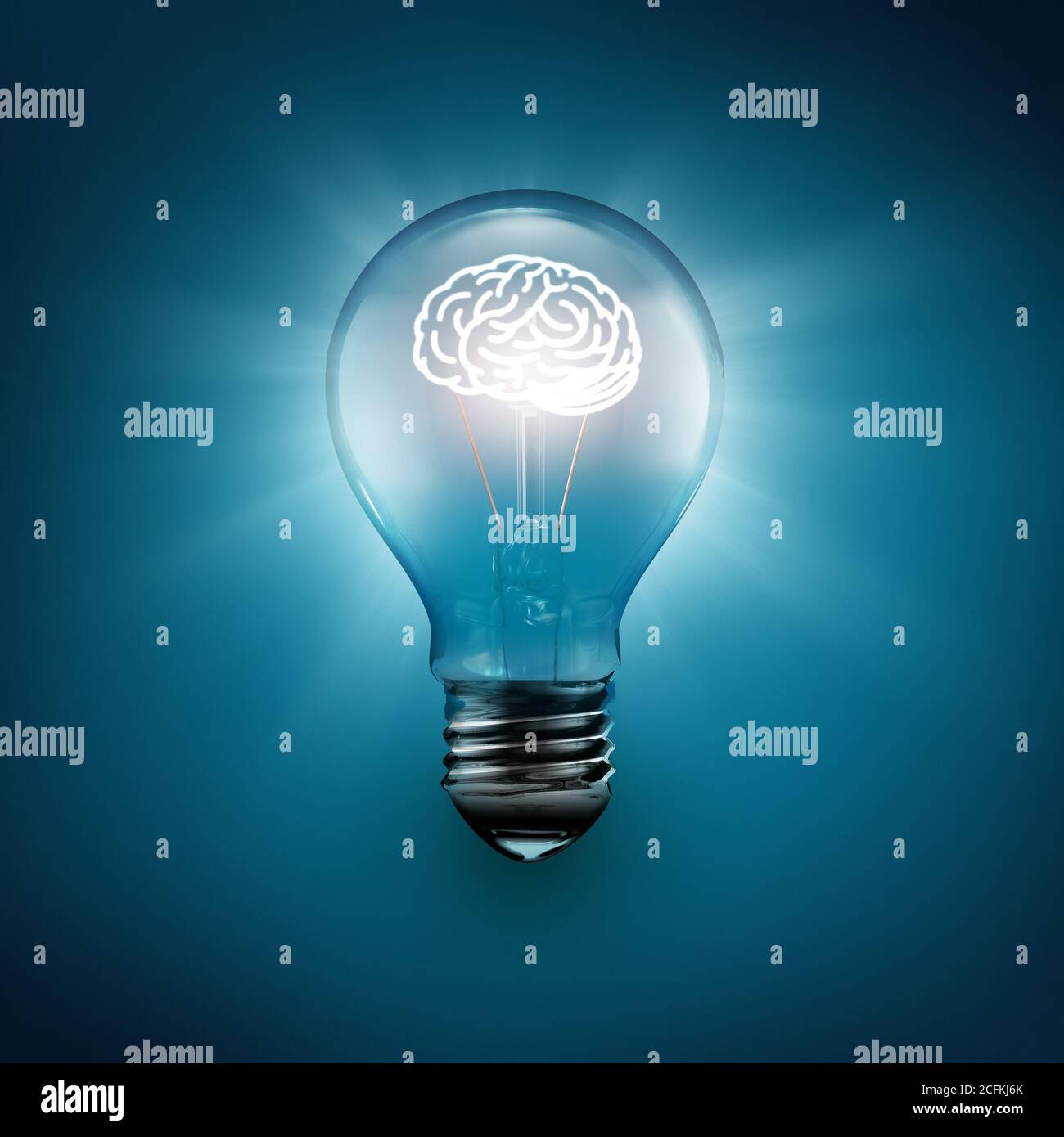 Light bulb with brain inside hi-res stock photography and images - Alamy