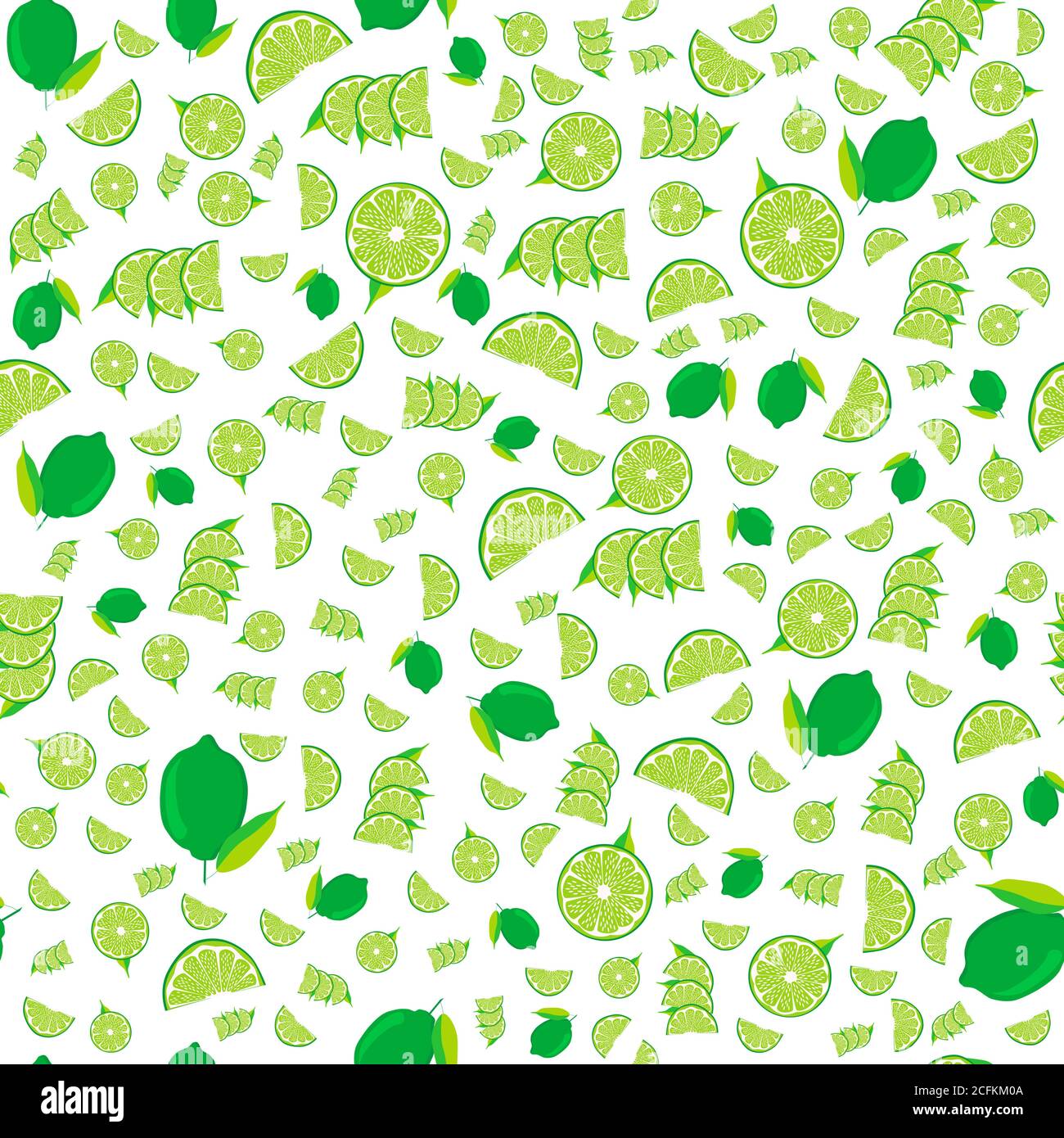 Illustration on theme big colored seamless green lime, bright fruit ...