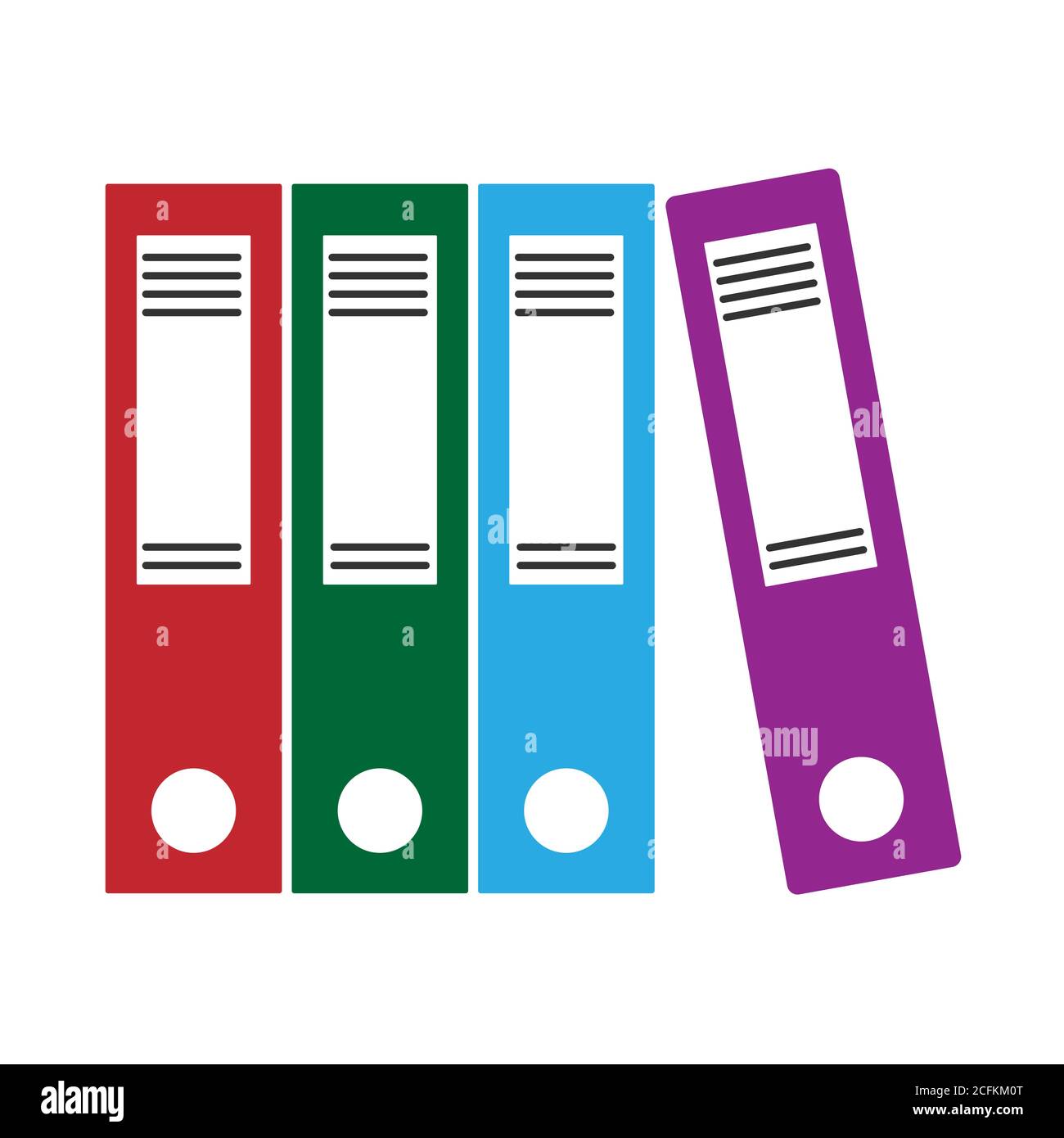 set of color folders for documents. Stock vector illustration isolated ...