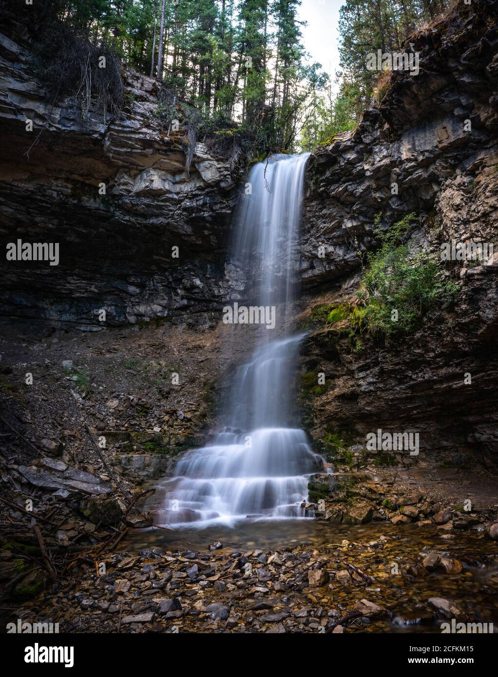 Troll Falls magical Canadian waterfall Stock Photo - Alamy