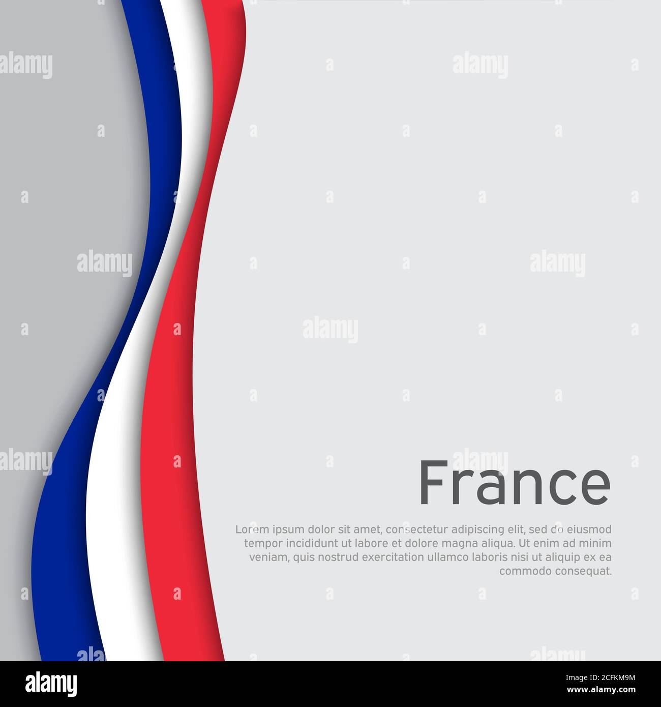 Abstract waving france flag. Paper cut style. Creative background for ...
