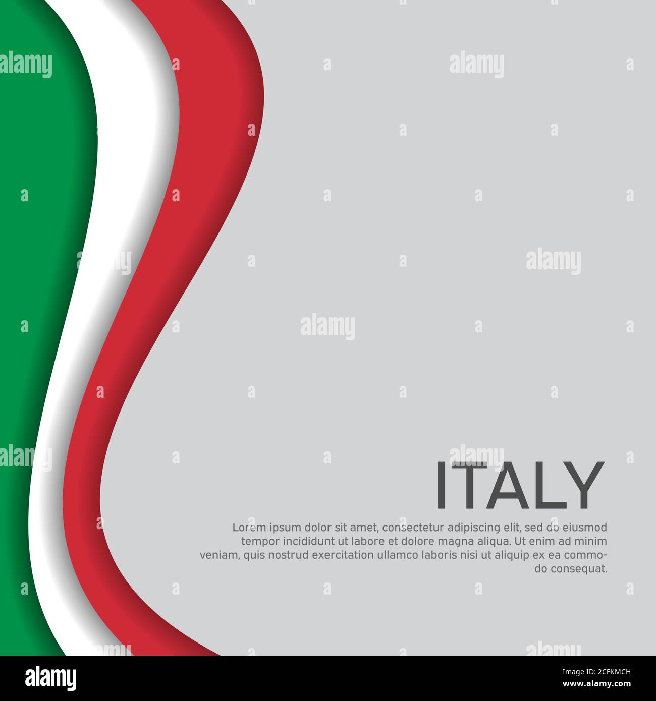 Abstract waving italy flag. Paper cut style. Creative background in ...
