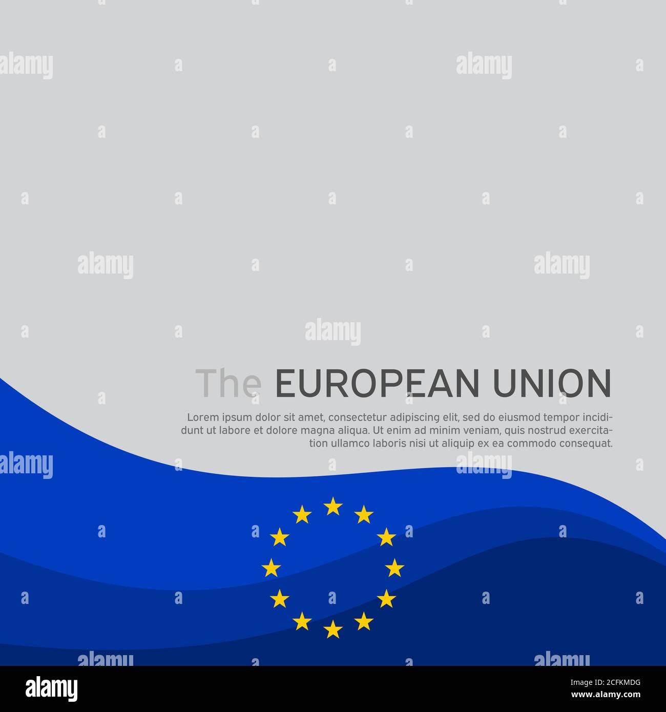 Cover, banner in the colors of the European Union. Background - wavy ...