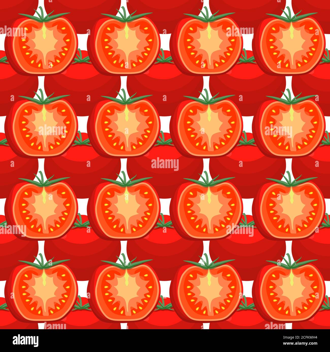 Illustration on theme of pattern red tomato, vegetable ketchup for seal ...