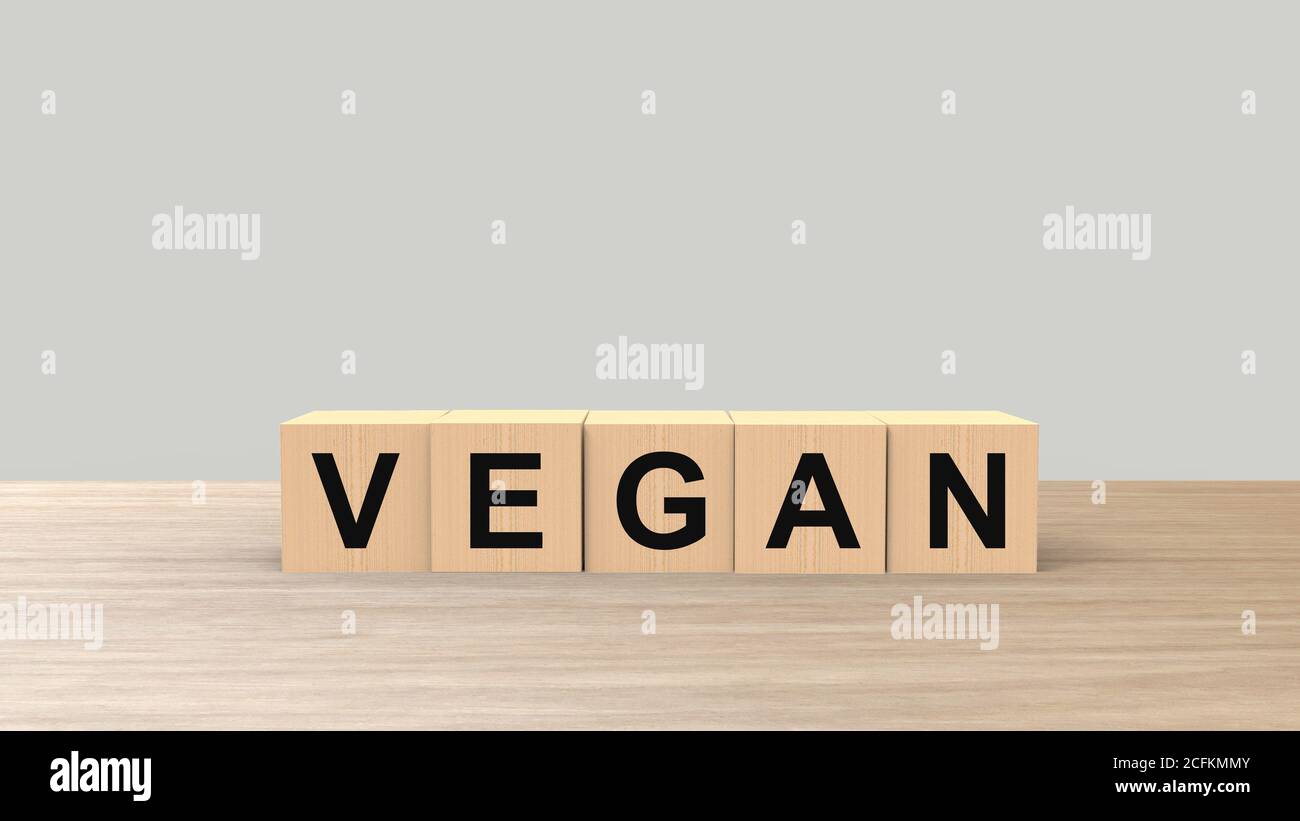 Vegan - word wooden cubes on table horizontal over gray background HD ...