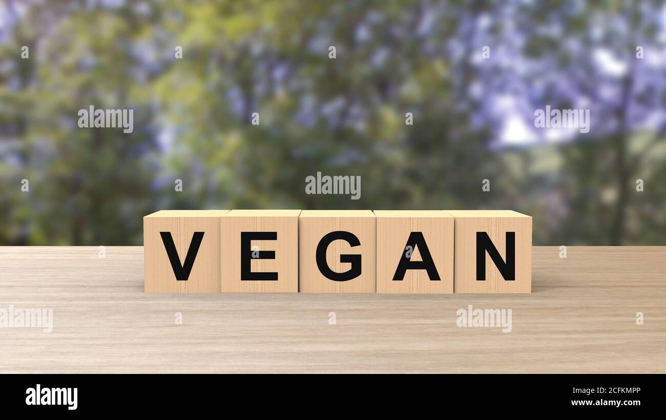 Vegan - word wooden cubes on table horizontal over gray background HD ...