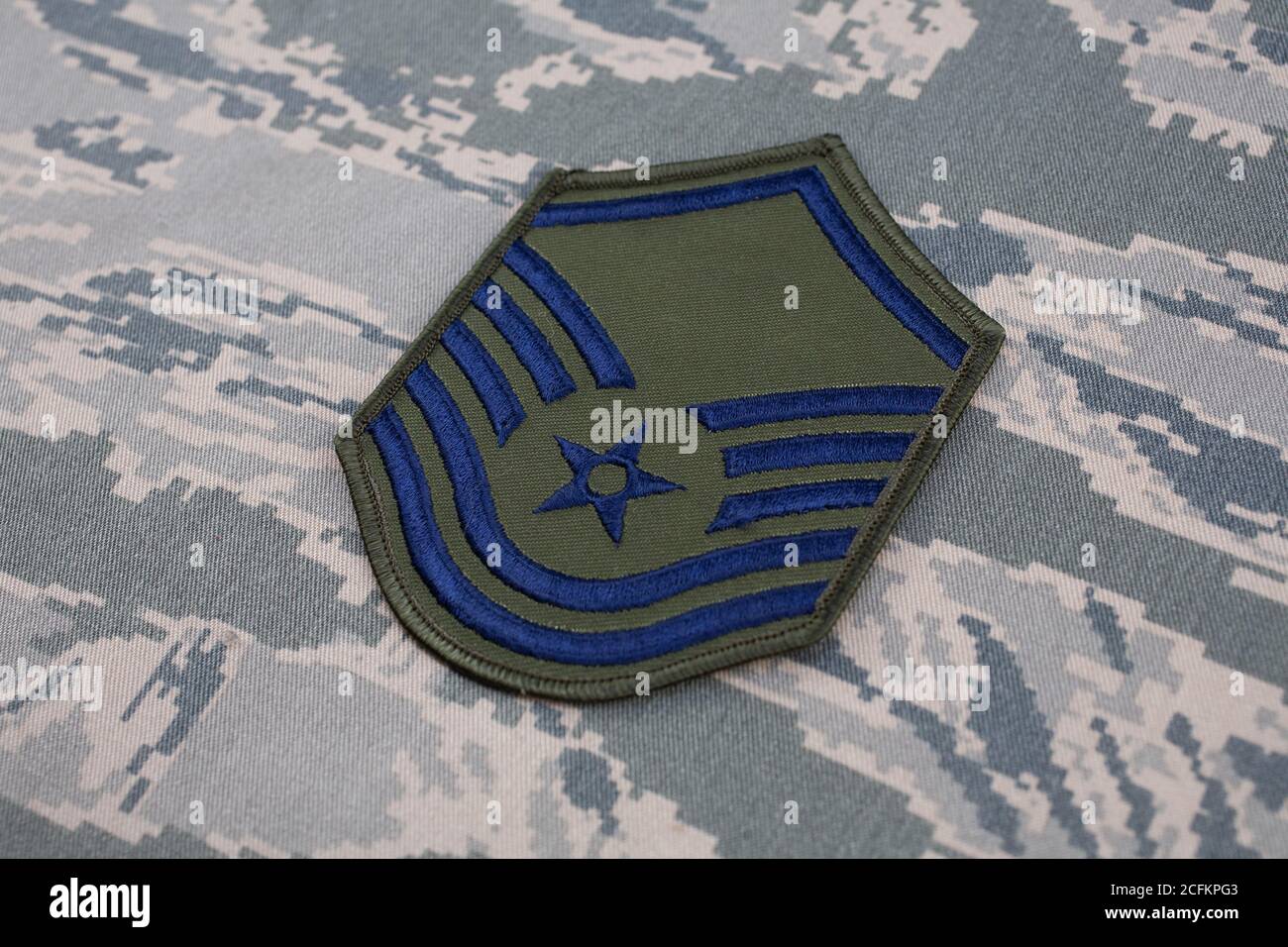 August 31, 2020. US AIR FORCE Master Sergeant rank patch on digital ...
