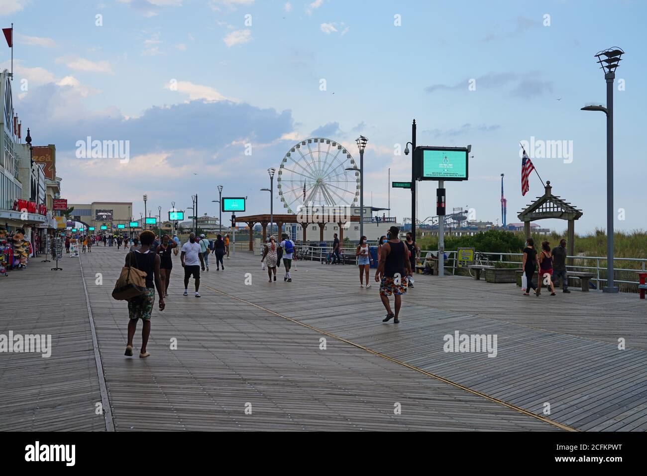 ATLANTIC CITY, NJ -4 SEP 2020- View of the famous boardwalk in Atlantic ...