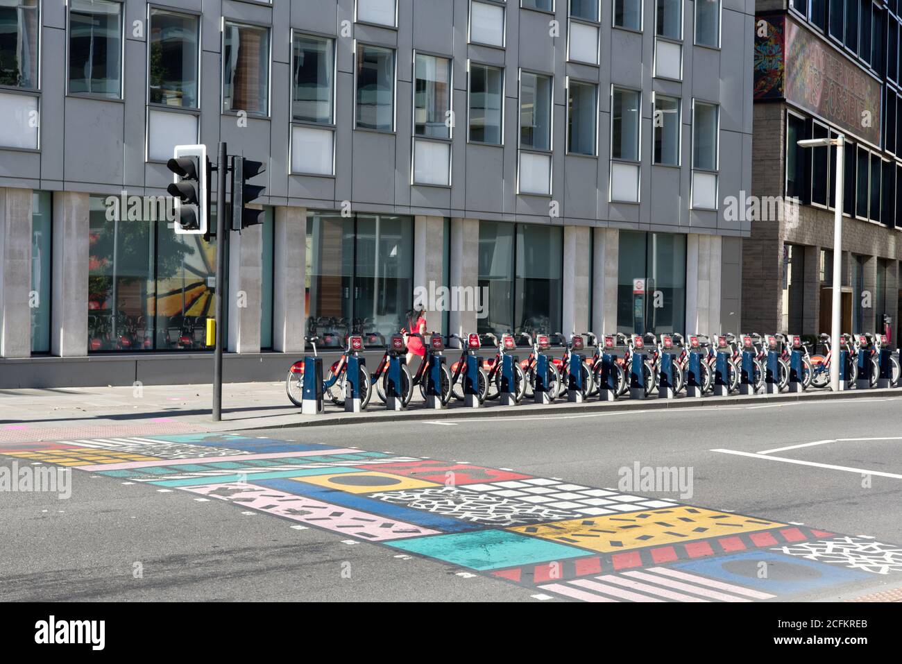 multicolored pedestrian crossing for London street Stock Photo - Alamy