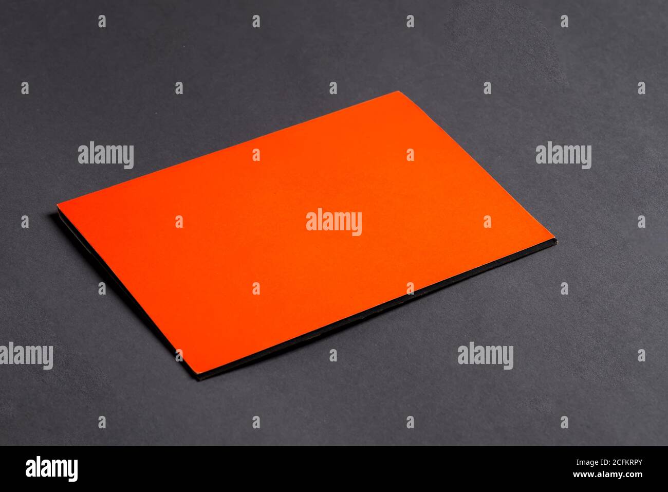 mock-up red template paper brochure or card for menu text or other ...