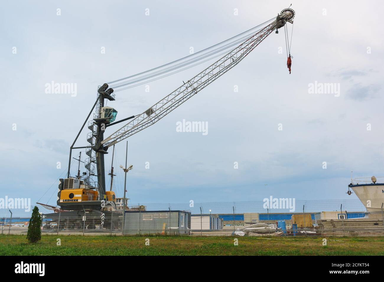 Russia, Sochi, Krasnodar region-June 06.2017: Liebherr Mobile port ...
