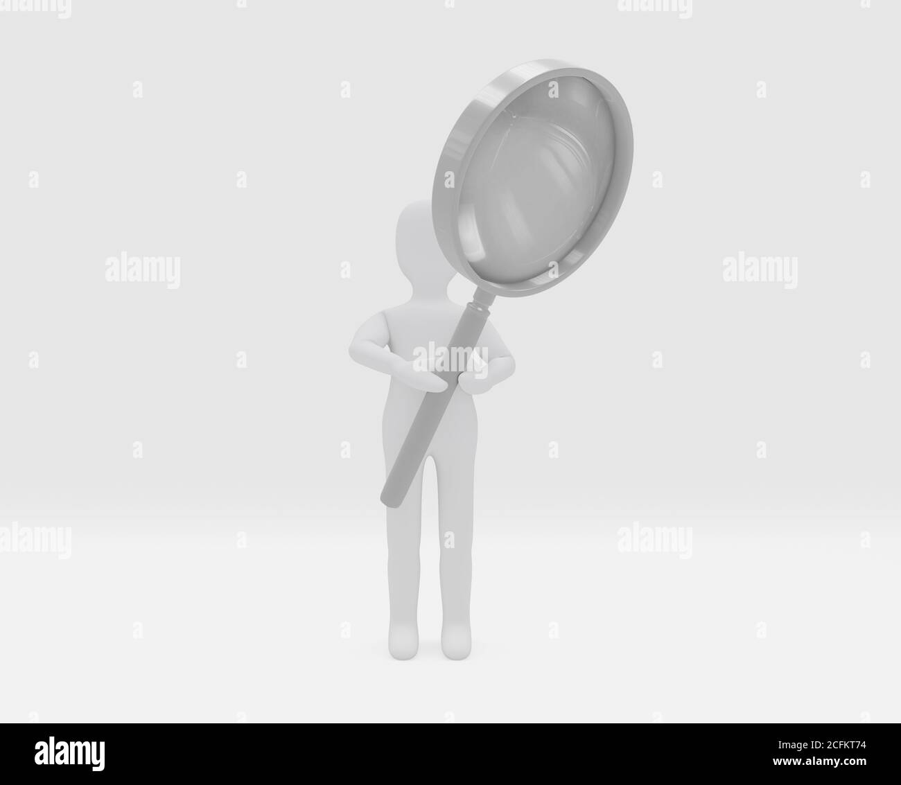 3d character magnifying glass hi-res stock photography and images - Alamy