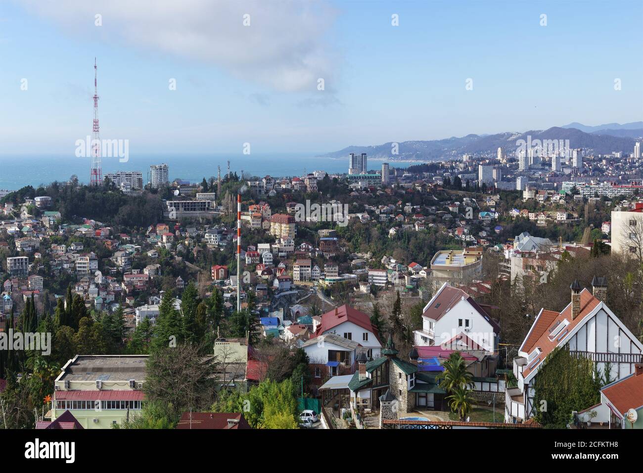 Russia, Krasnodarskiy Kray, Sochi - March 09.2018: top view of the ...
