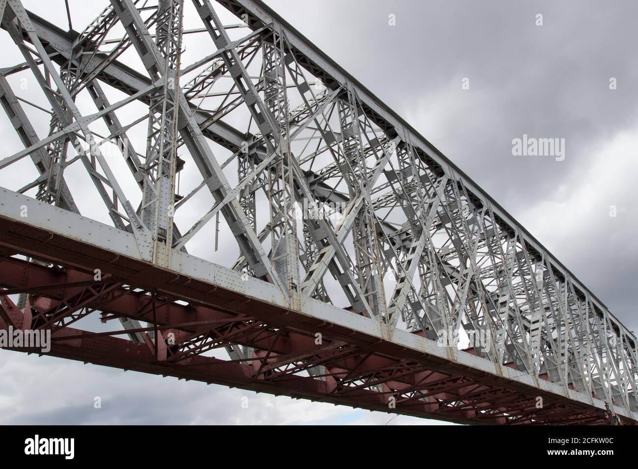 Metal section of the railway bridge. Railway Bridge. Fragment of the ...