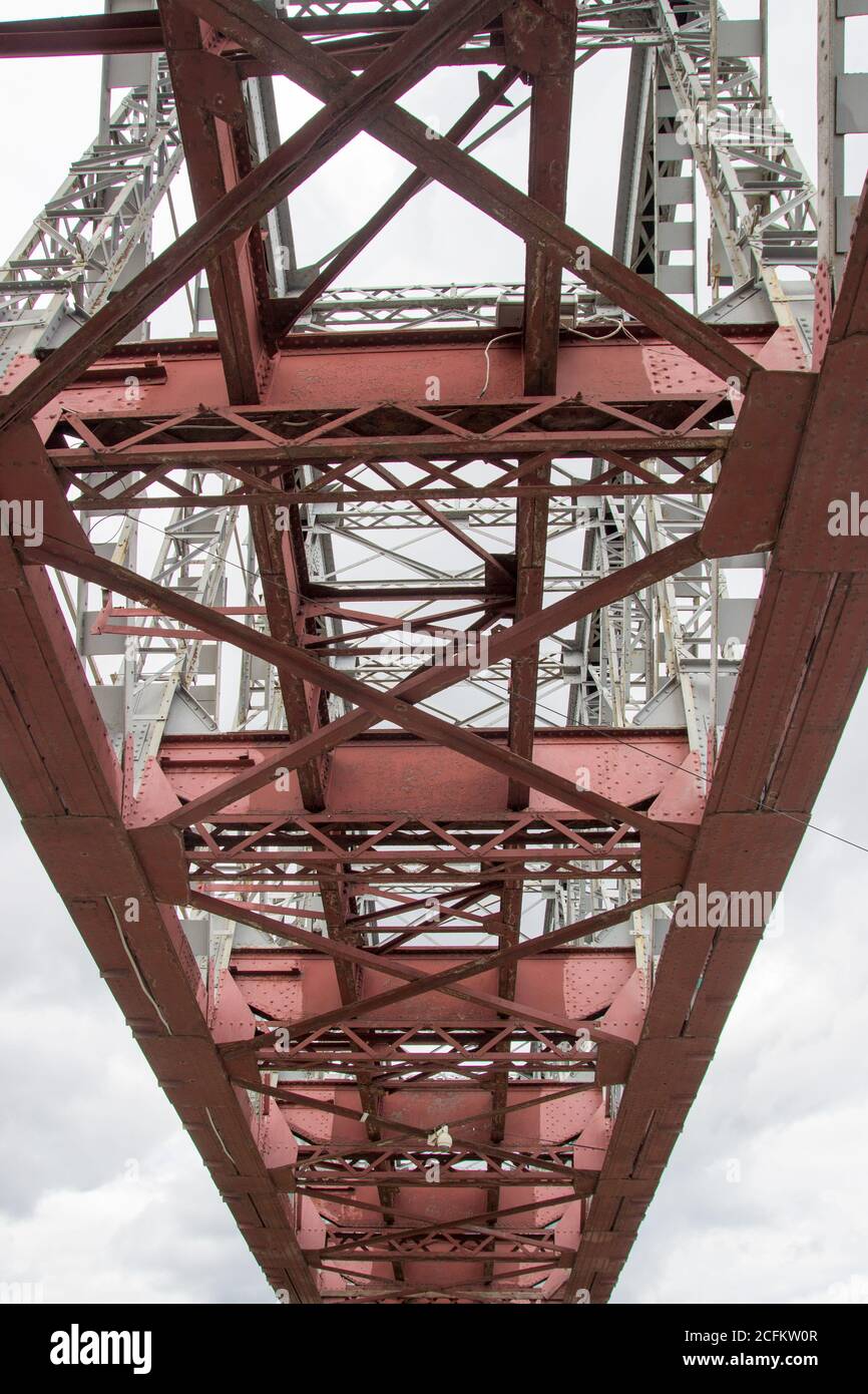 Metal section of the railway bridge. Railway Bridge. Fragment of the ...