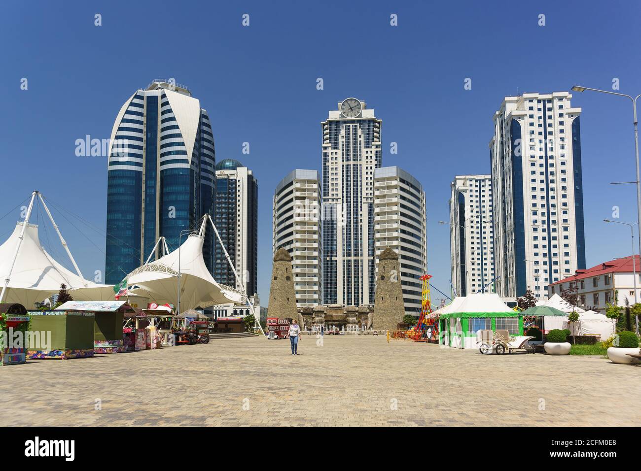 Grozny, Chechen , Russia - June 02, 2019: Square in the Flower Park in ...