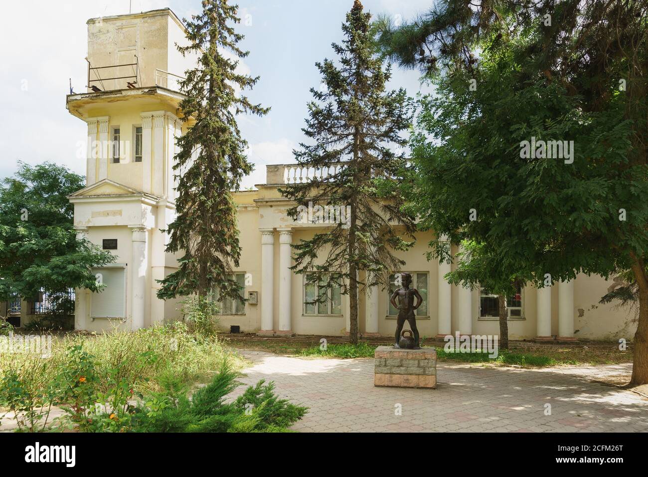 Yevpatoria, Crimea, Russia-September 07, 2019: Sculpture of a boy with ...