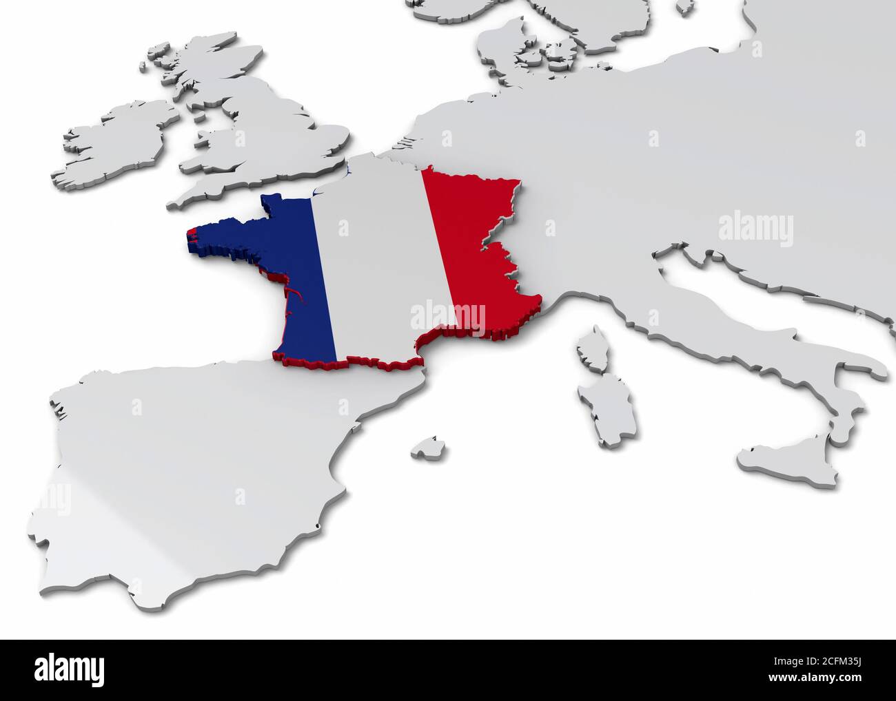 3d map france hi-res stock photography and images - Alamy