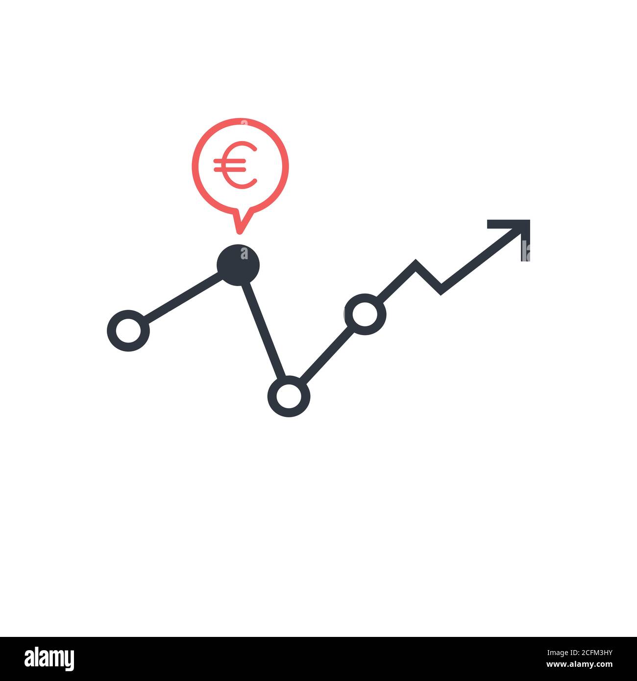 Big growth chart Arrow Timeline with text options in chat bubbles ...
