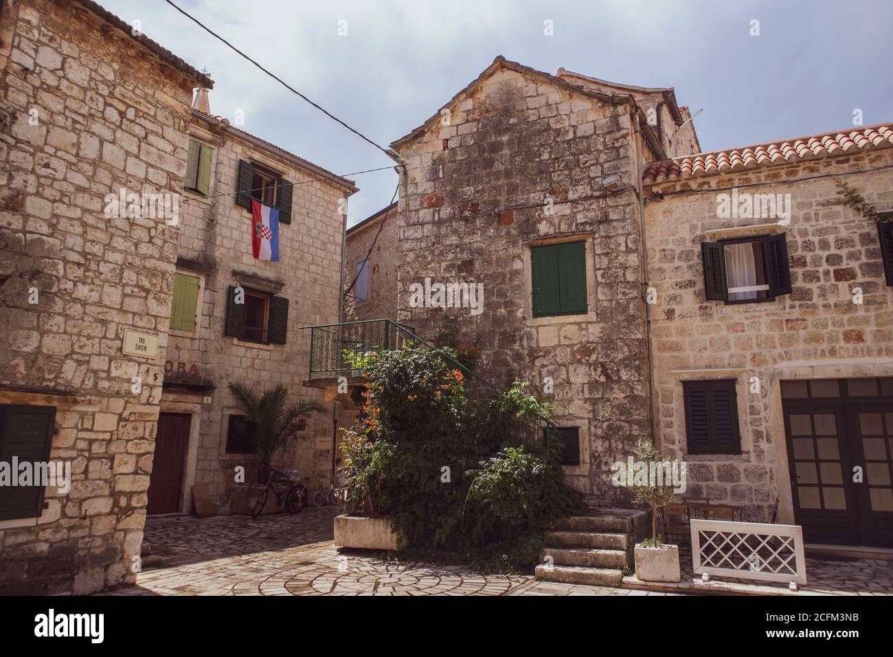 Stari grad/Croatia-August 5th,2020: Beautiful traditional stone houses ...