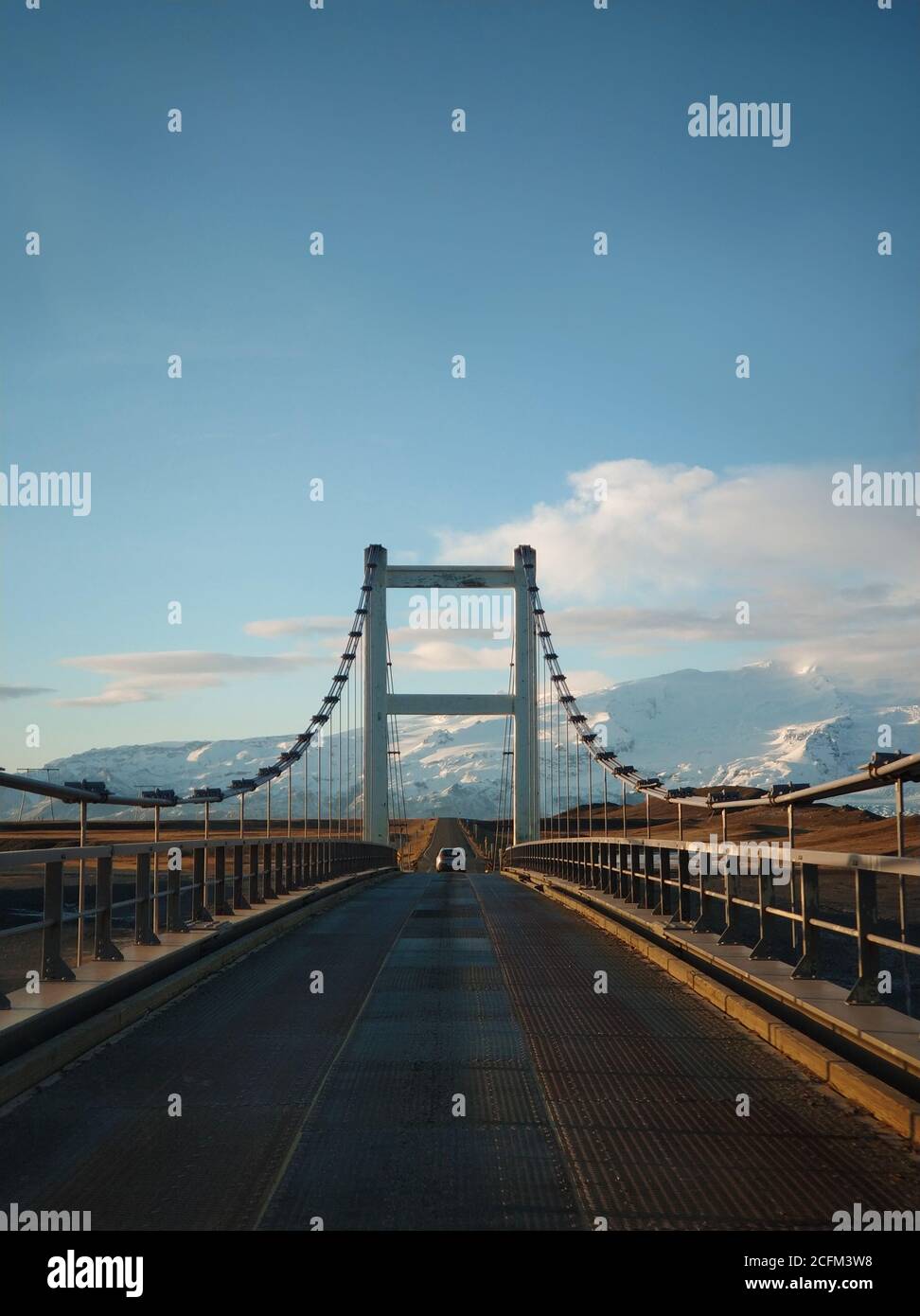 Jokulsarlon glacier lagoon bridge in Iceland at golden hour Stock Photo ...